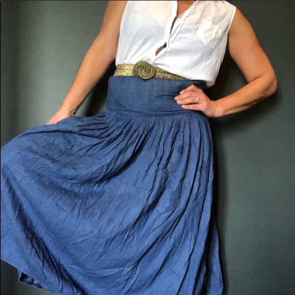 Vintage | Skirts | Vintage 9780s Gypsy Jean Skirt For Women | Poshmark